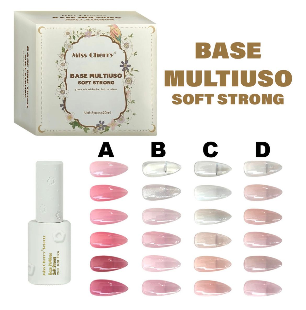 GEL BASE MULTIUSO SOFT STRONG A - MISS CHERRY – Nagelshop
